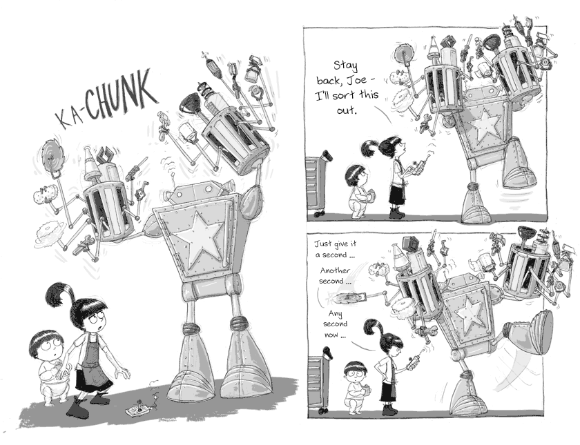 Brobot: from roughs to final artwork – James Foley